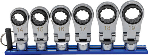 VIM Tools NORA150XL 6-pc 12 Pt. Nano Flex offset Ratcheting Attachment