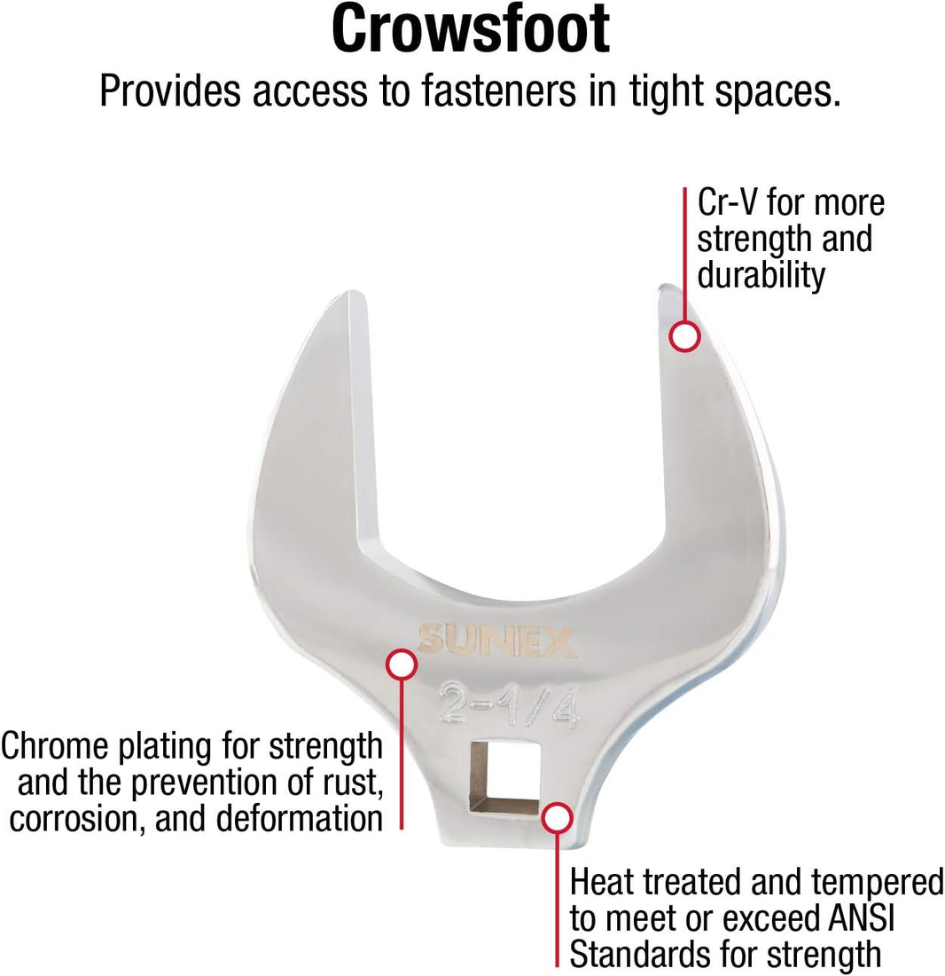 Sunex 9722A 6 Piece 1/2" Dr. Jumbo Crowfoot Set CRV