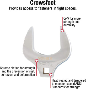 Sunex 9722A 6 Piece 1/2" Dr. Jumbo Crowfoot Set CRV