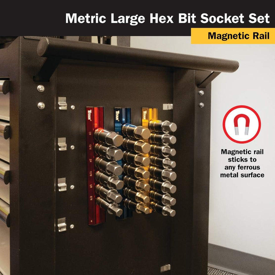 Titan 16131 Metric Large Hex Bit Socket Set-7 Piece