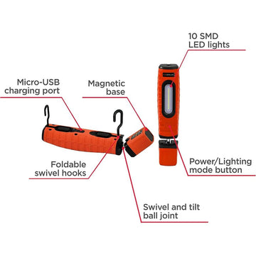 Schumacher SL360RU Red 360 Degree Lithium Ion Rechargeable Cordless LE