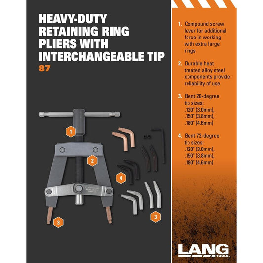 Lang Tools 87 Heavy Duty Pliers with Tip Kit