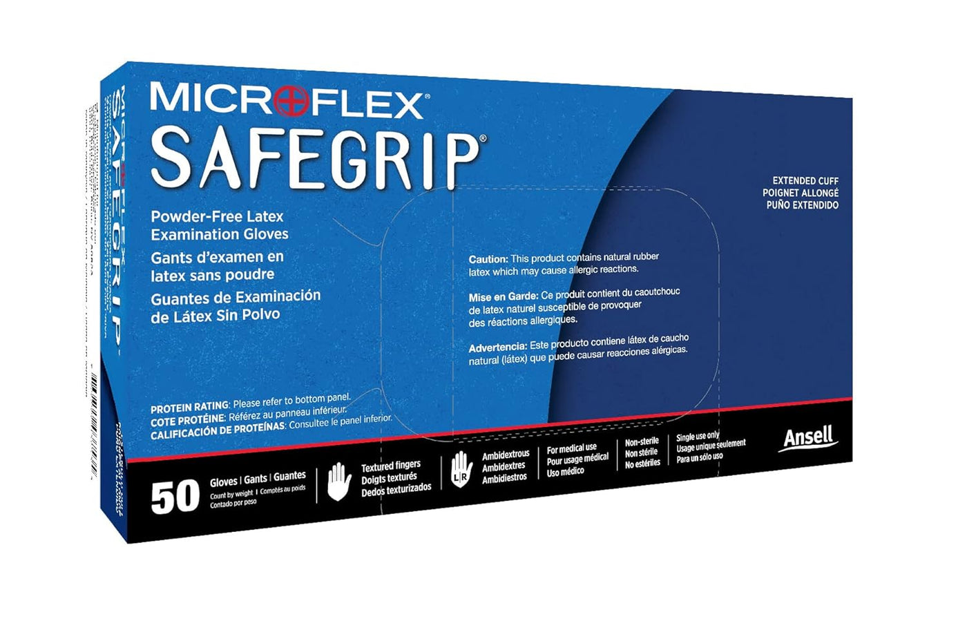 Microflex SG-375-XL-Box Safegrip Exam Gloves, PF Latex, Textured, Exte
