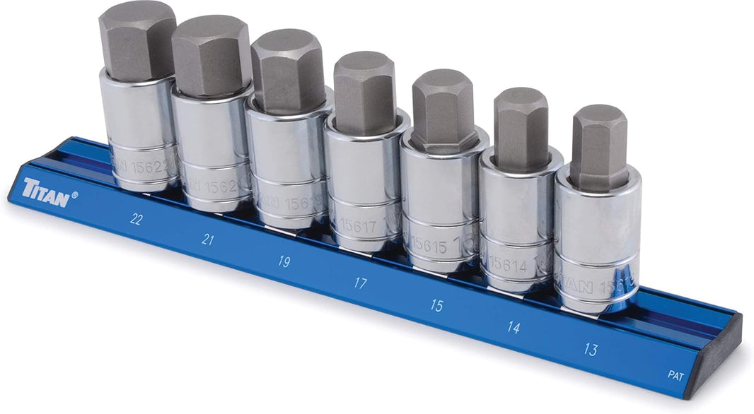 Titan 16131 Metric Large Hex Bit Socket Set-7 Piece