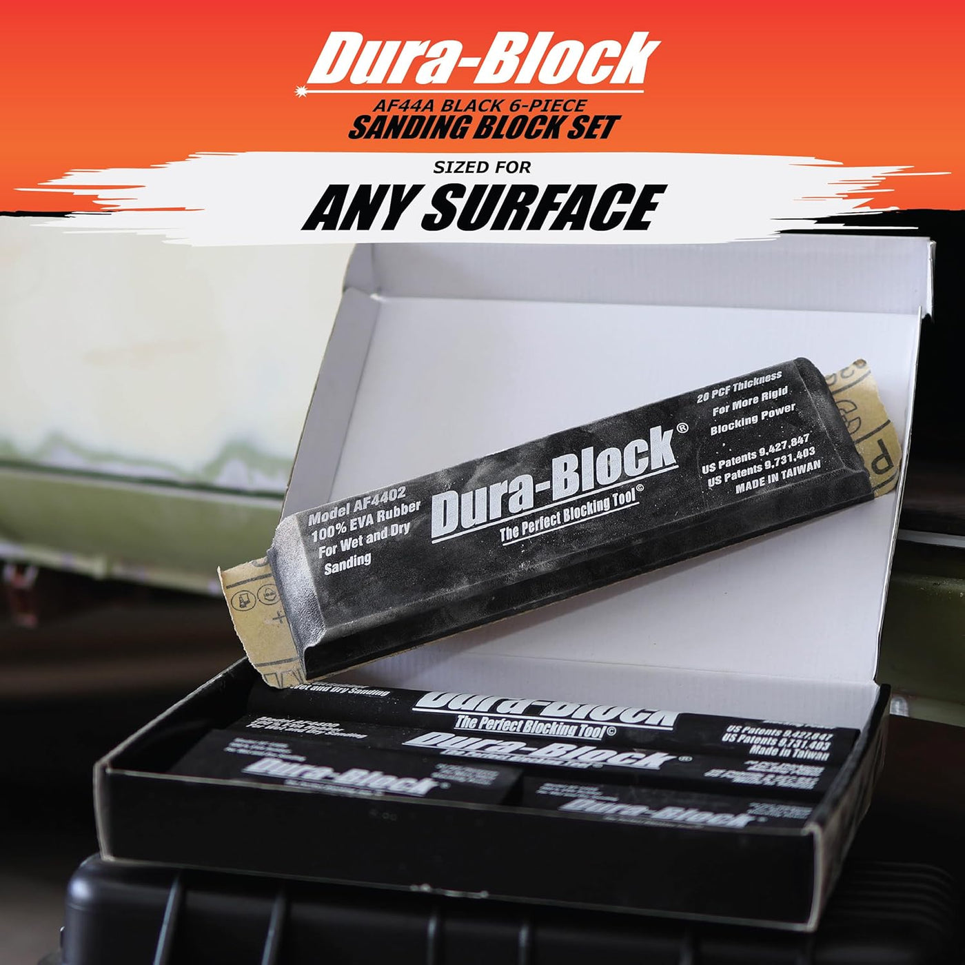 Dura-Block AF44A Black 6-Piece Sanding Block Set