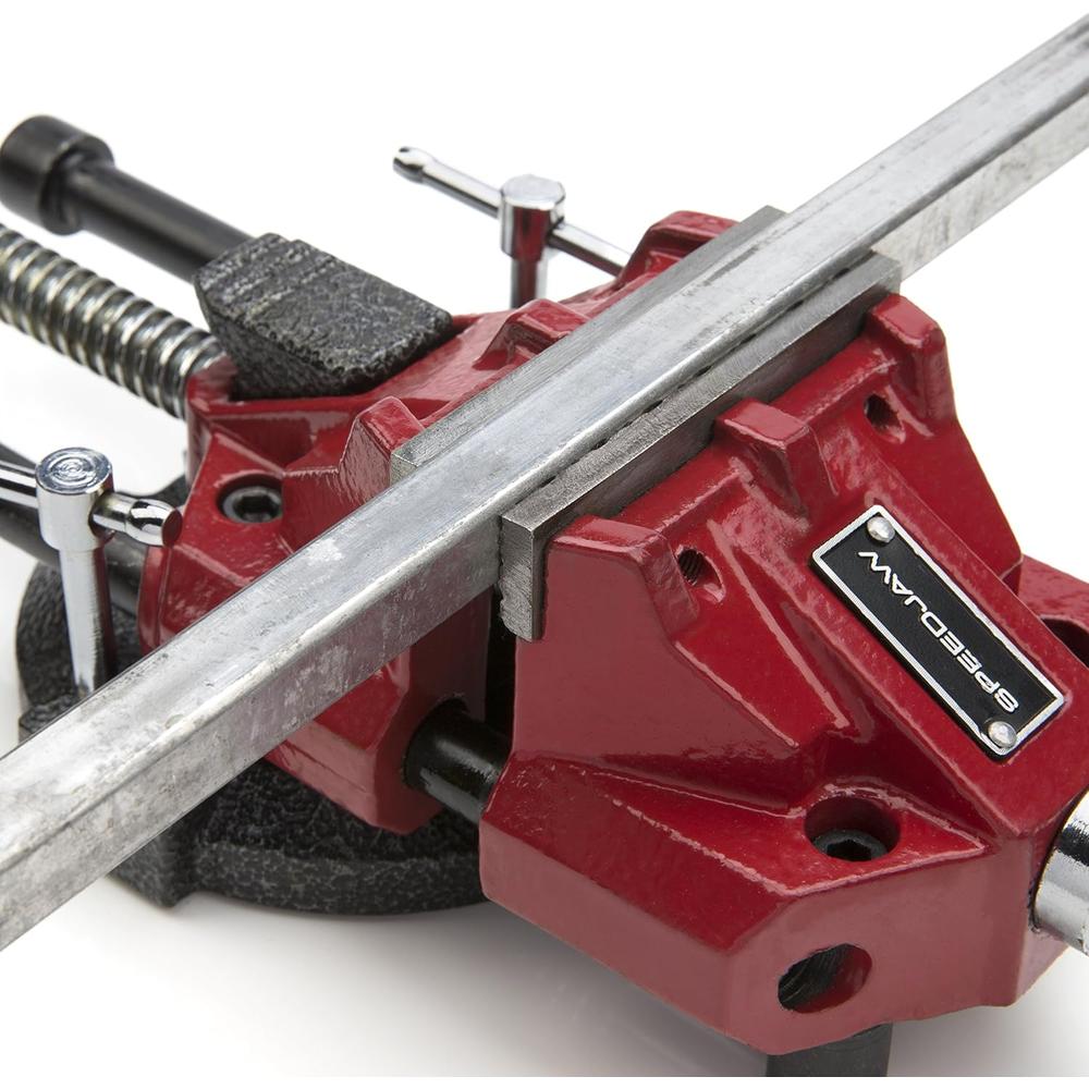 Speedjaw 92745 3" Low-Profile Bench Vise, Ratcheting Handle, Detachabl