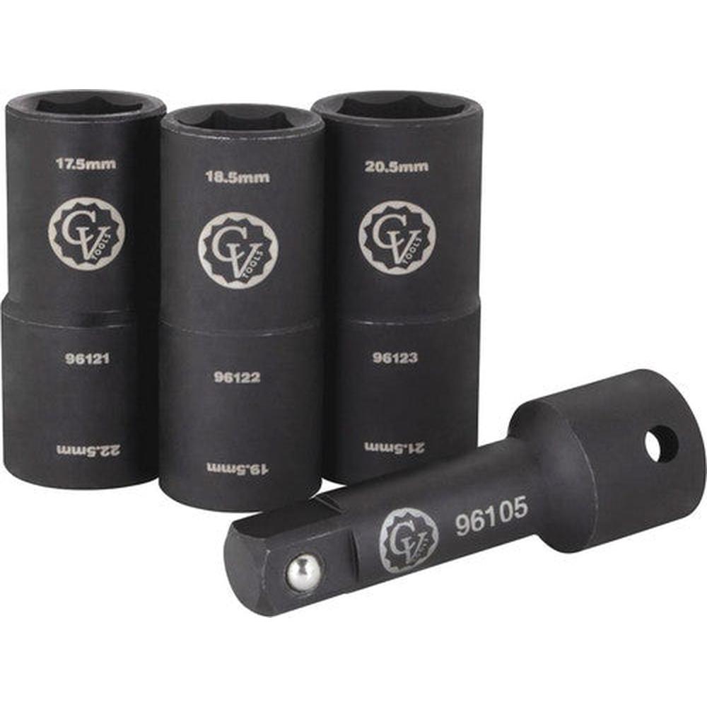 Cal-Van Tools 96120 4pc 1/2" Dr. 6 Pt. Half-Size Metric Damaged Lug Nu