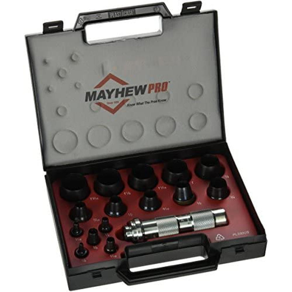 Mayhew Pro 66000 1/8-Inch to 1-3/16-Inch Imperial SAE Hollow Punch Set